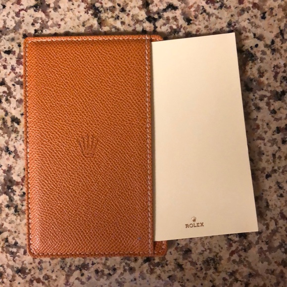 Rolex | Other | Genuine Rolex Tan Leather Notepad With Extra Paper ...